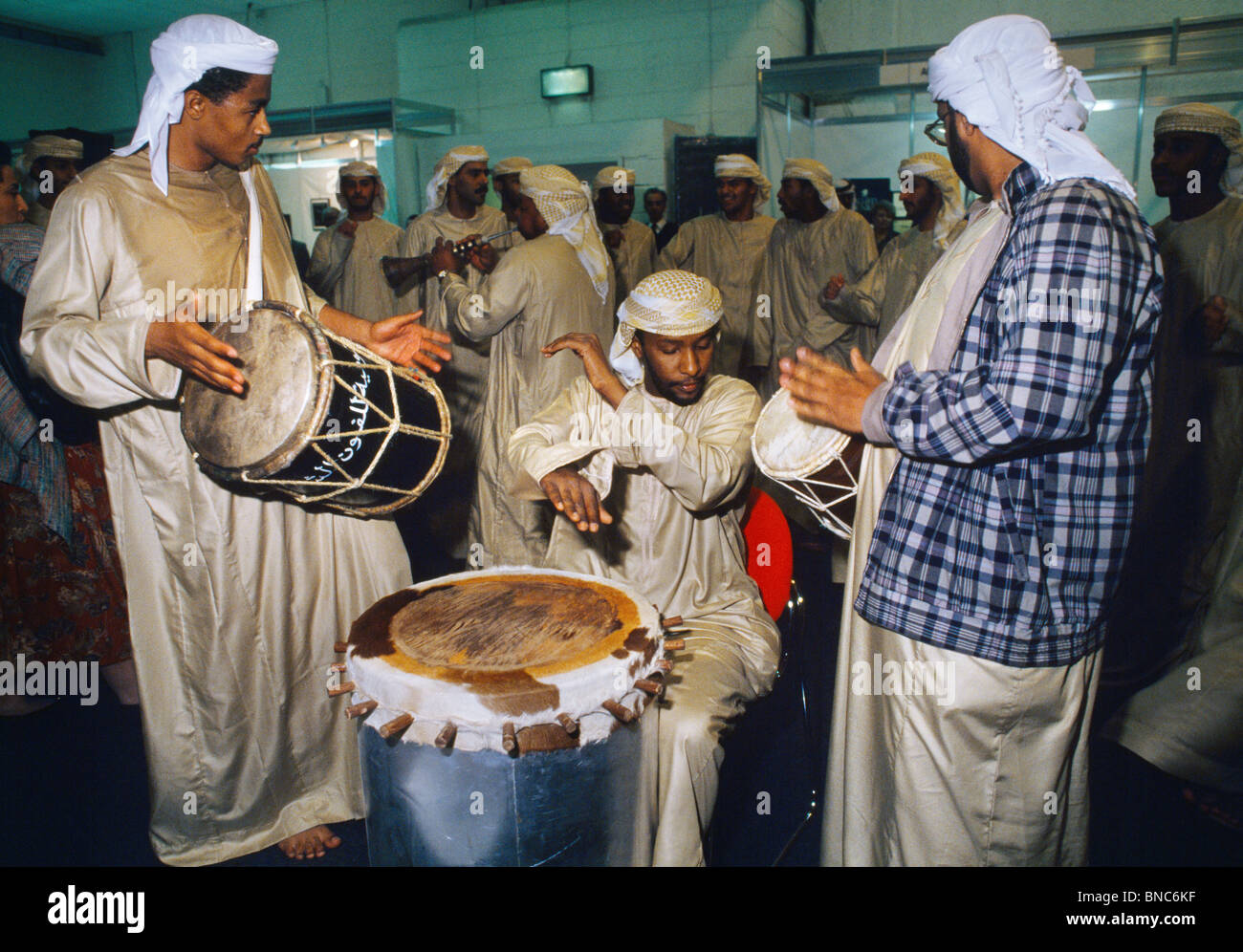United Arab Emirates Musicians On National Day Doumbek Drums Stock ...