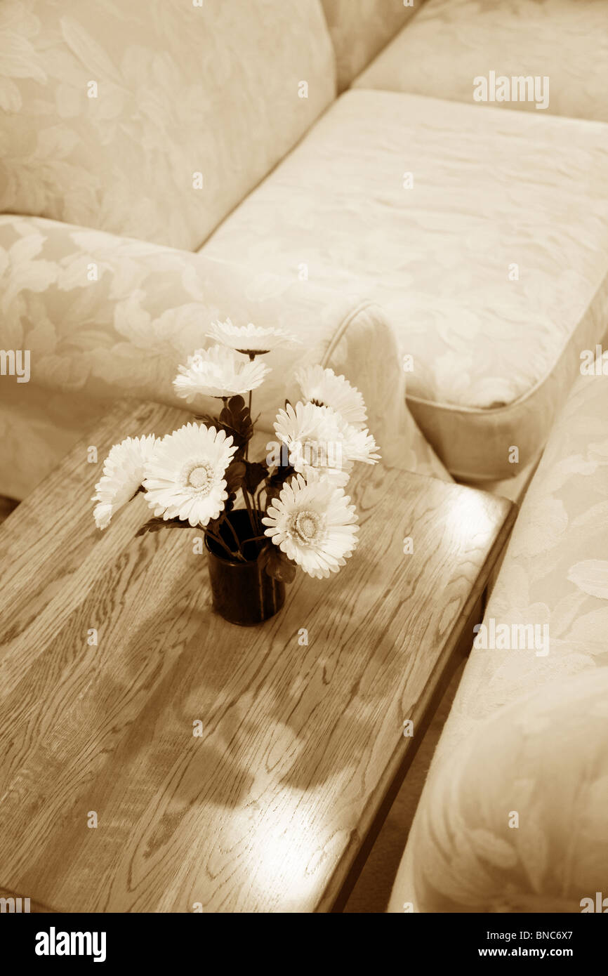sofa and tea table close up shot Stock Photo - Alamy