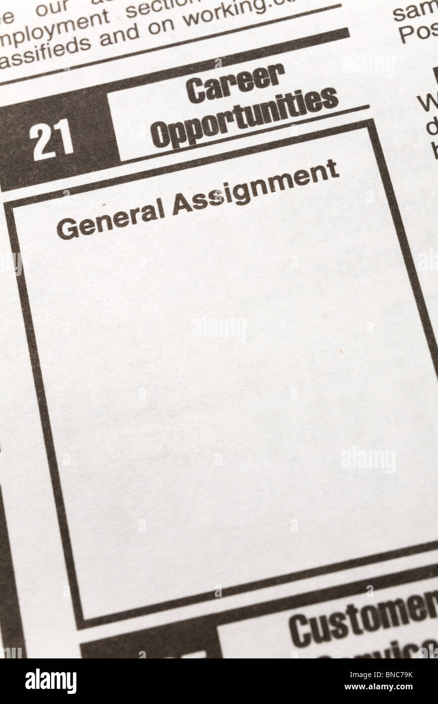 Job advertisement newspaper hi-res stock photography and images - Alamy