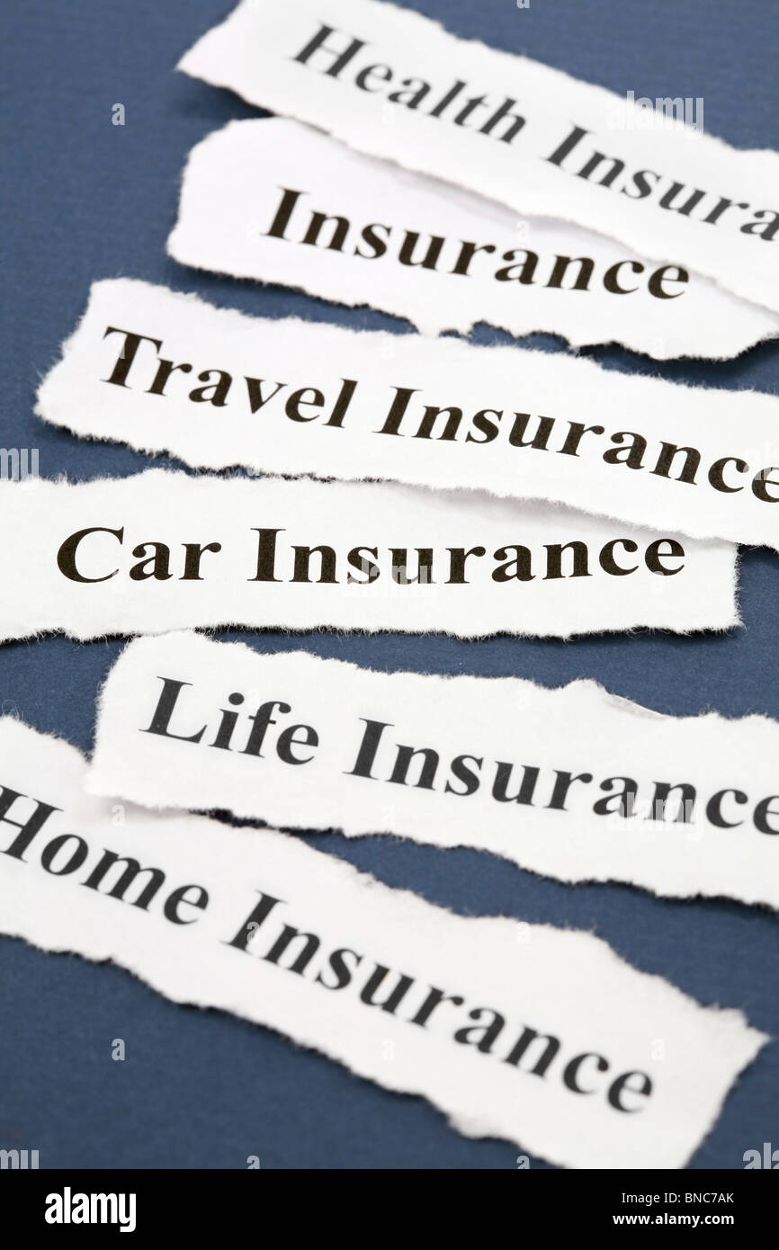 Headline of Insurance Policy, Life; Health, car, travel, home, for ...