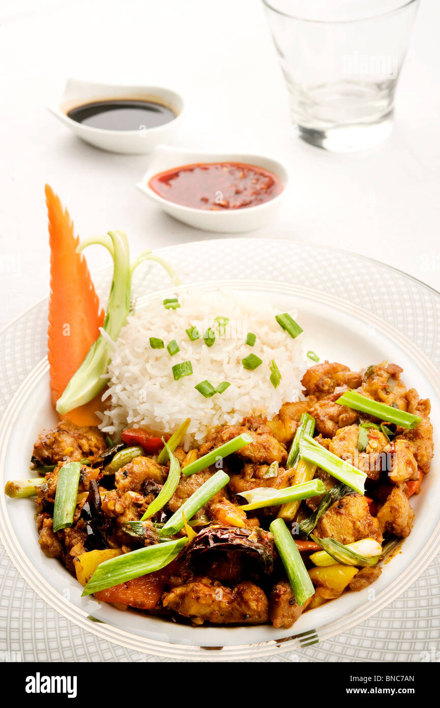 Dry Chicken Red Chillies - Boneless chicken & vegetable stir-fried with ...