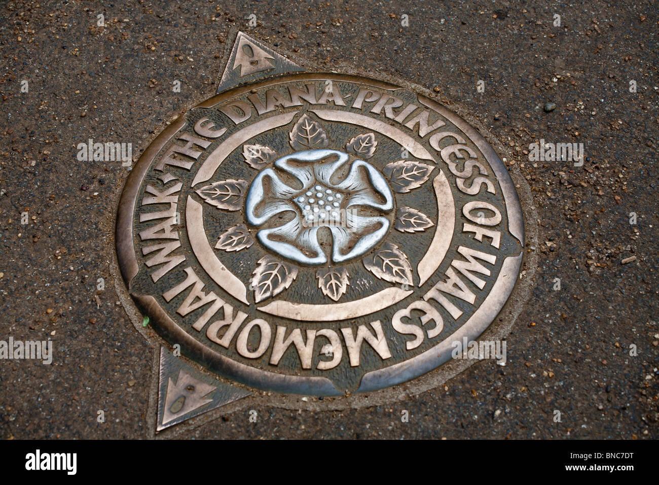 Diana Memorial Directional sign. Medallion embedded into the pavement ...