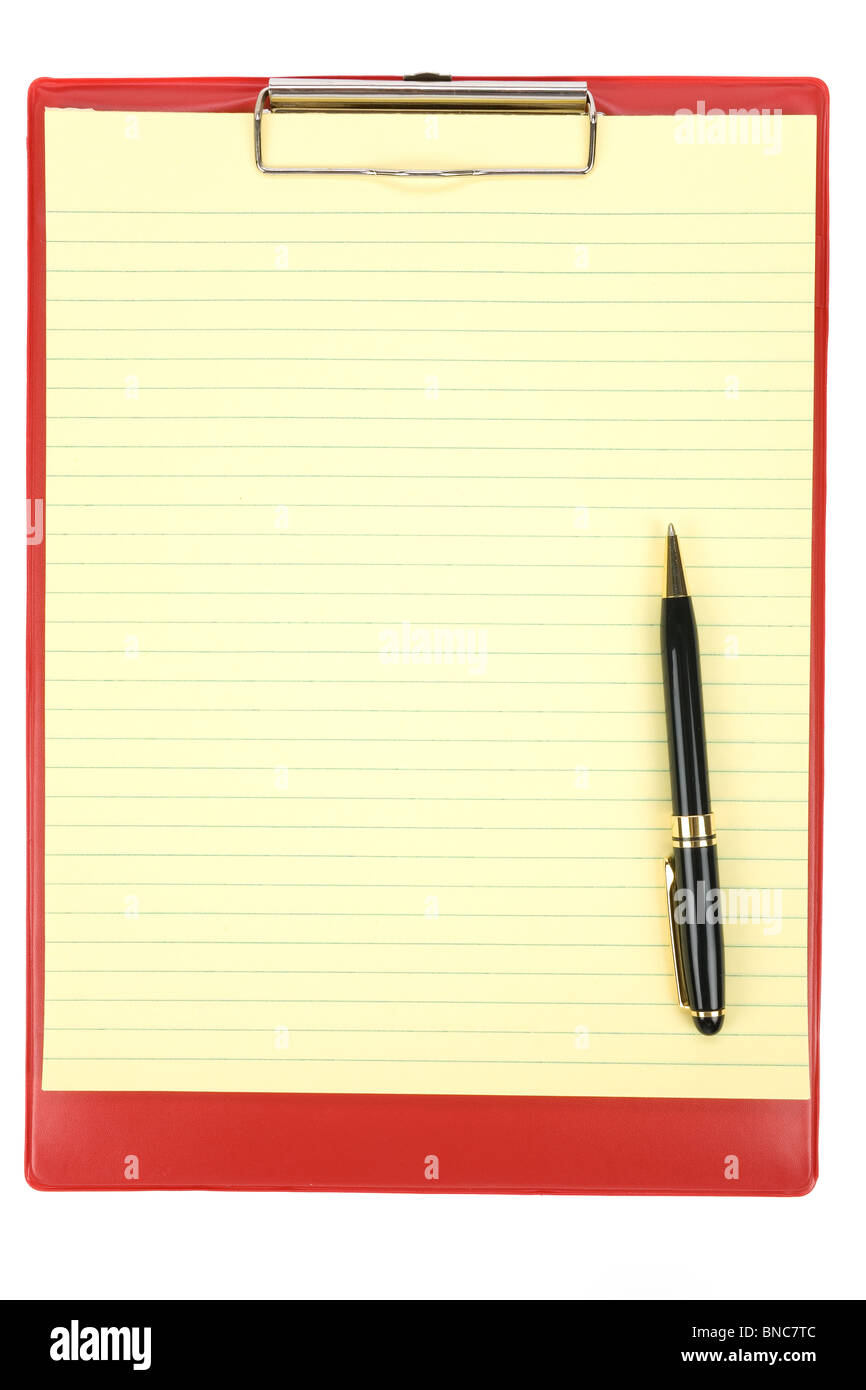 Red Clipboard with white background Stock Photo - Alamy
