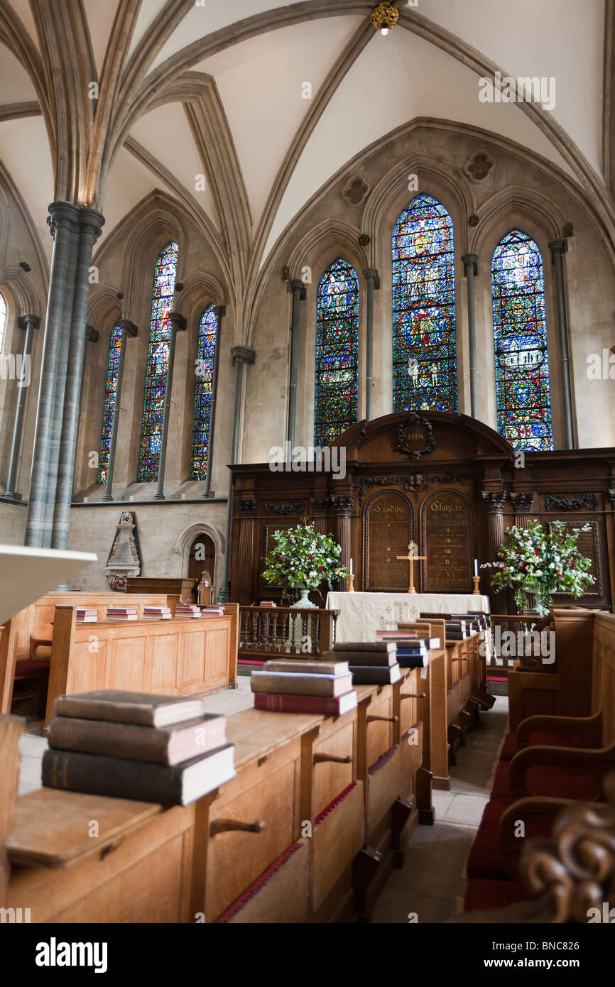 Temple Church Interior front offset. The altar and choir boxes of the ...