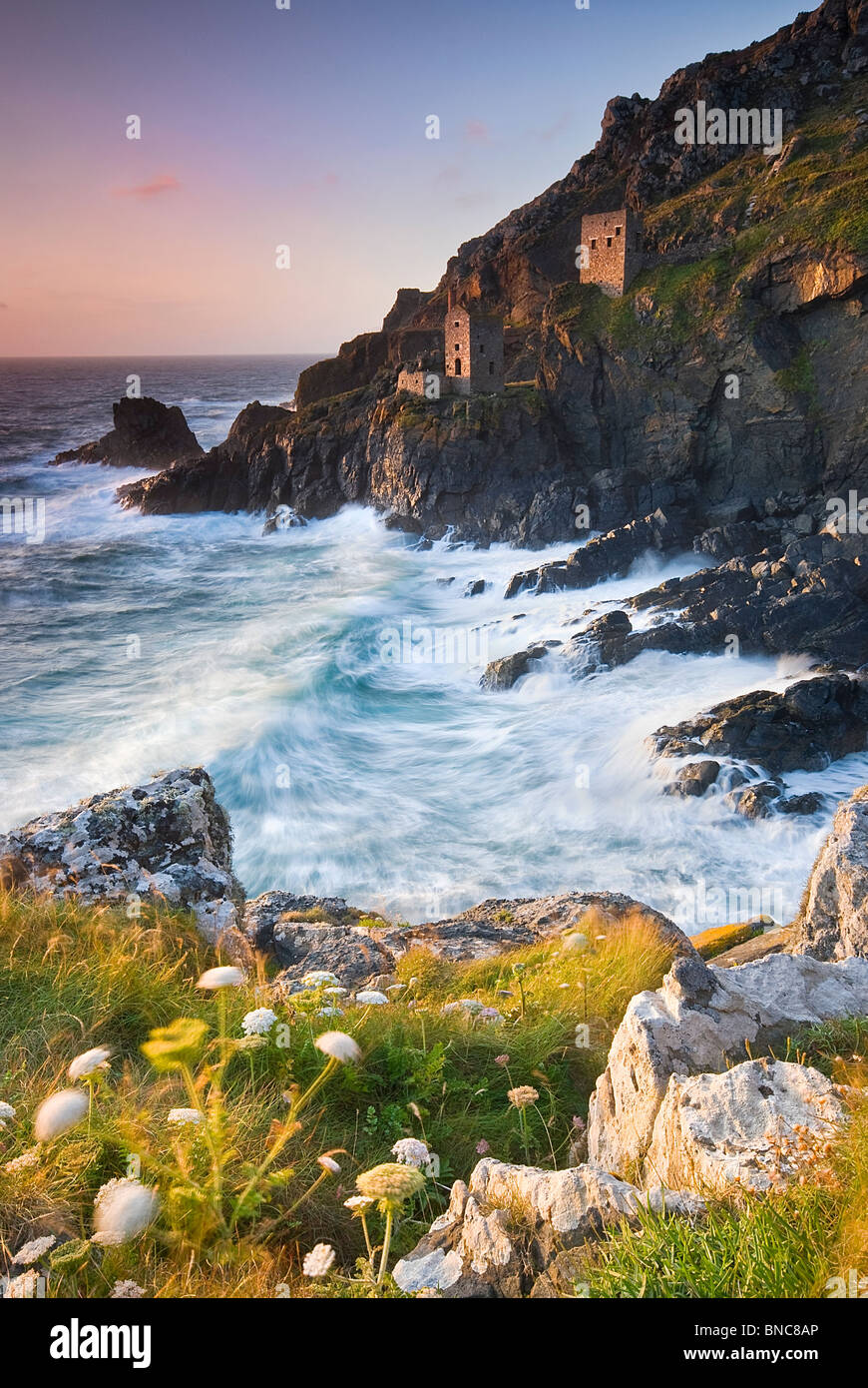 Crown Mines Botallack Cornwall at sunset Stock Photo - Alamy