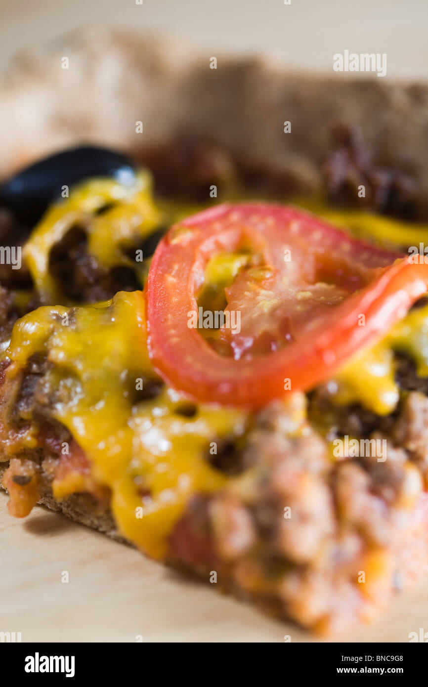 Cheeseburger pizza with wheat crust Stock Photo - Alamy