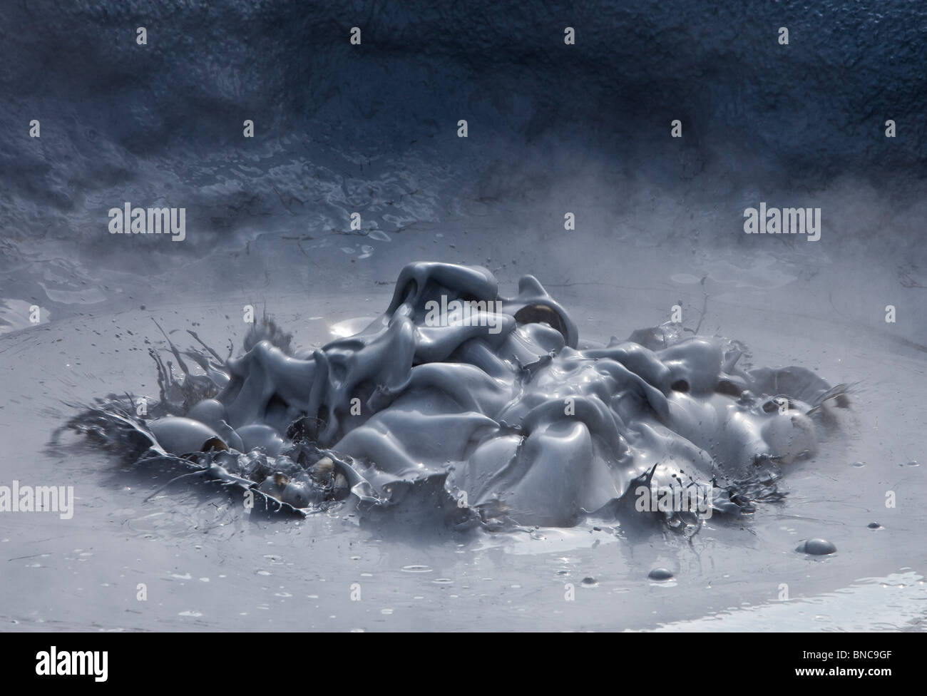 Mud boiling in geothermal areas, Namaskard, Iceland Stock Photo - Alamy
