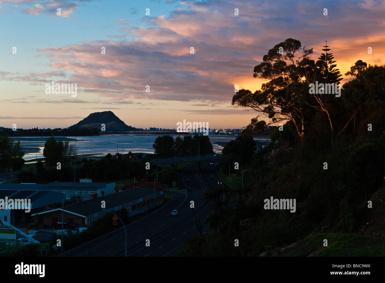 Sunset over Tauranga Stock Photo - Alamy