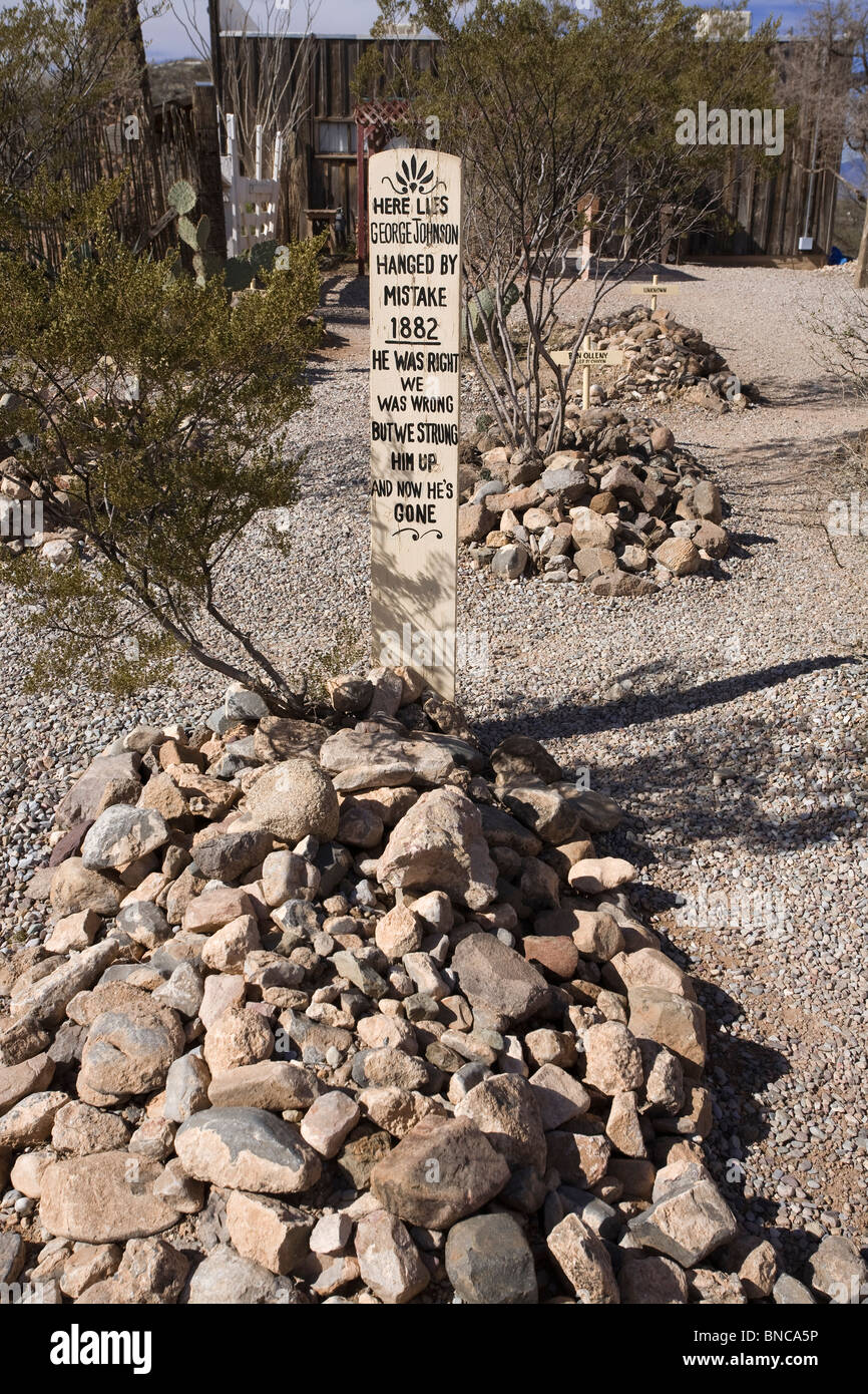 Grave of George Johnson at Boothill Graveyard, Tombstone, Arizona Stock ...