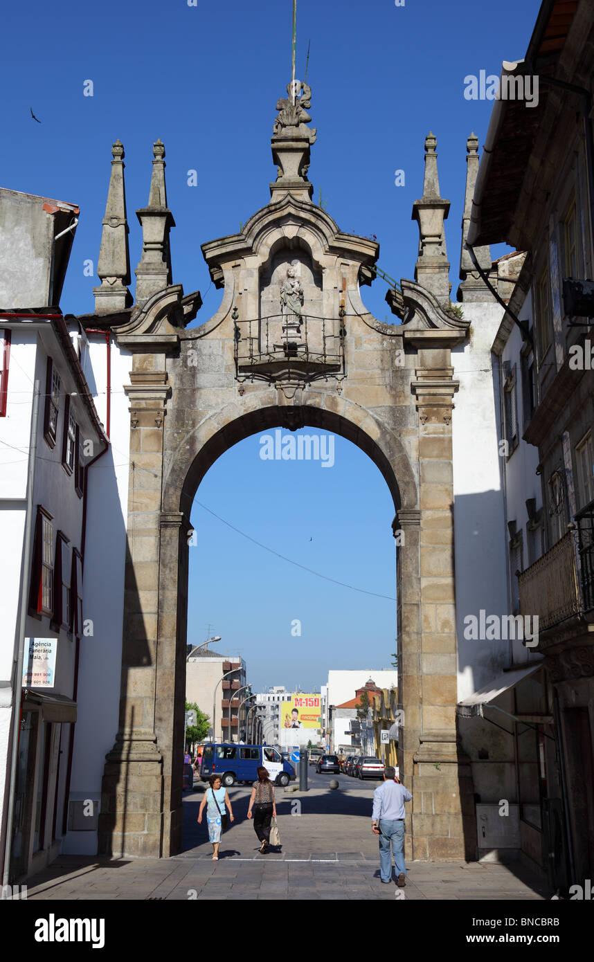 Gate to the old town of Braga, Portugal Stock Photo - Alamy