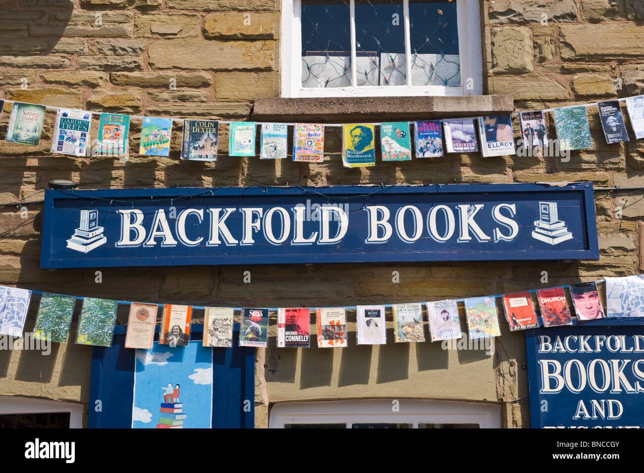 Exterior of BACKFOLD BOOKS in booktown of Hay-on-Wye Powys Wales UK ...