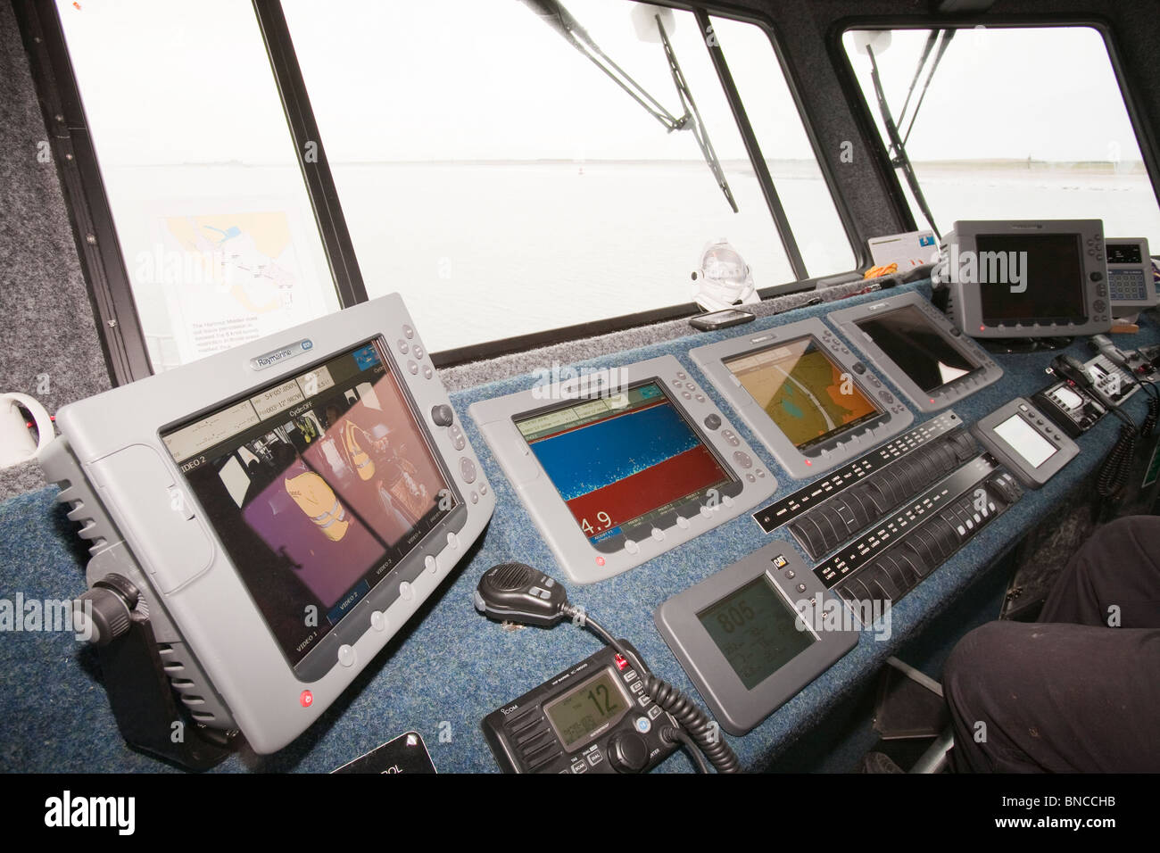 The bridge of the offshore support vessel being used by Dong Energy to ...
