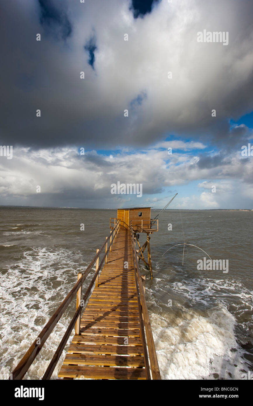 Square fishing net and pontoon Stock Photo - Alamy