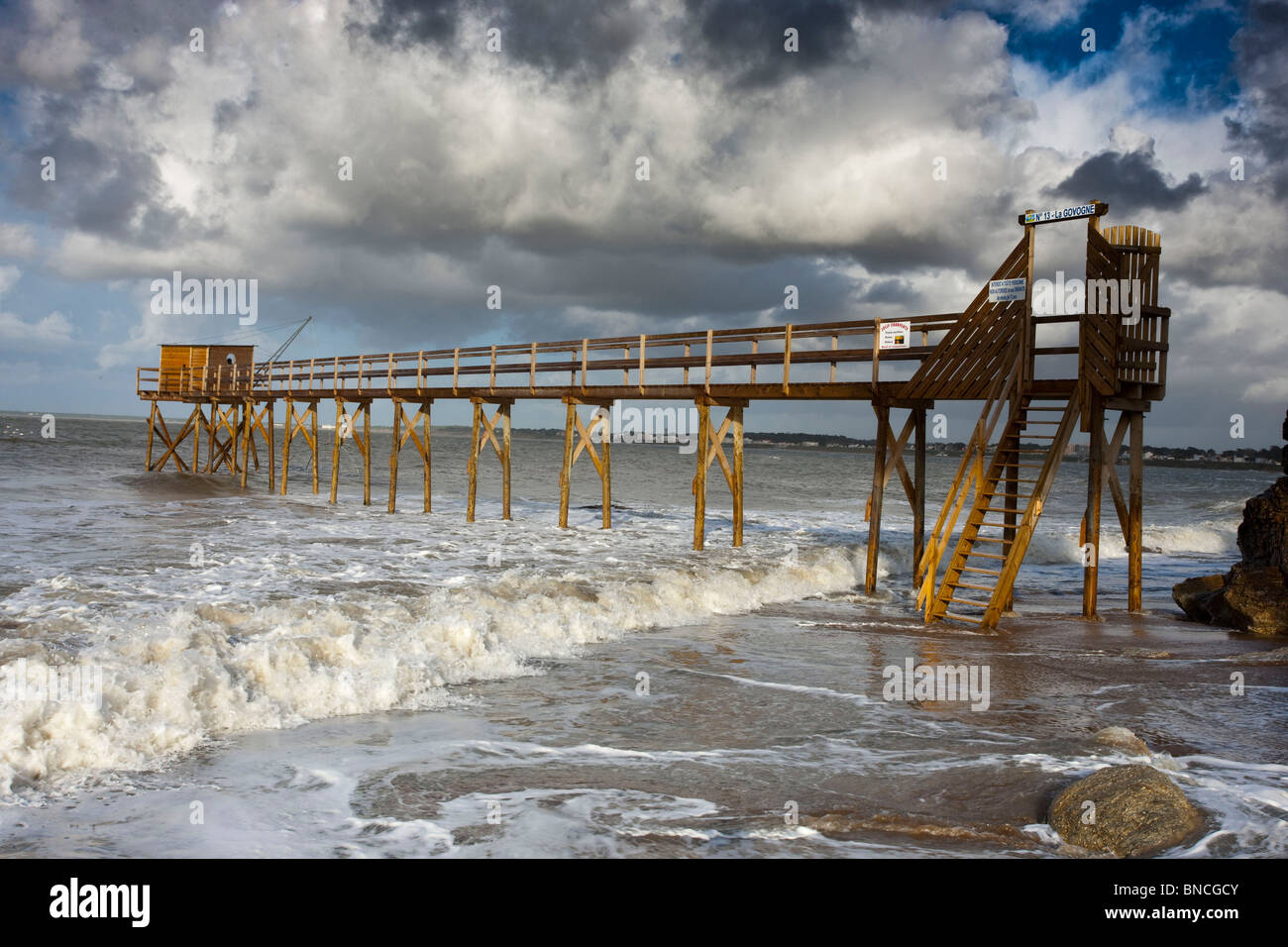 Square fishing net and pontoon Stock Photo - Alamy