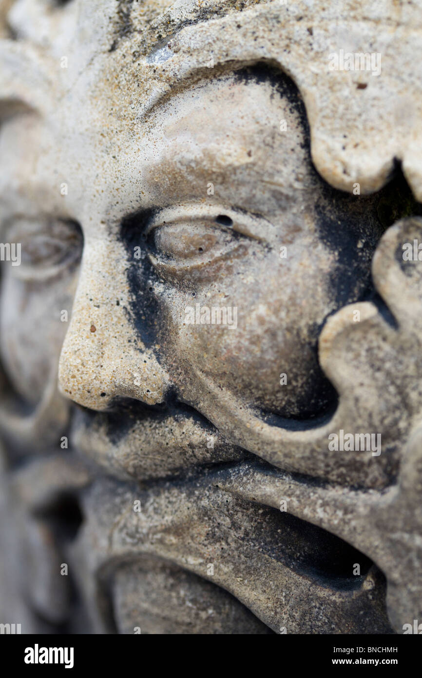 Detail of decorative plaque of Green Man Stock Photo - Alamy