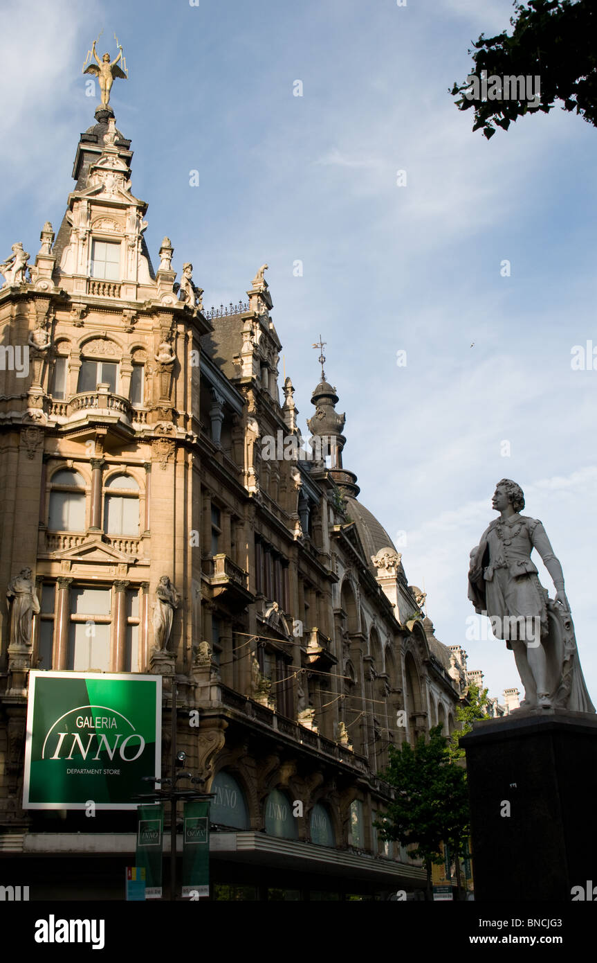 The statue of Anthonie Van Dijck looks towards Galeria Inno in the Meir ...