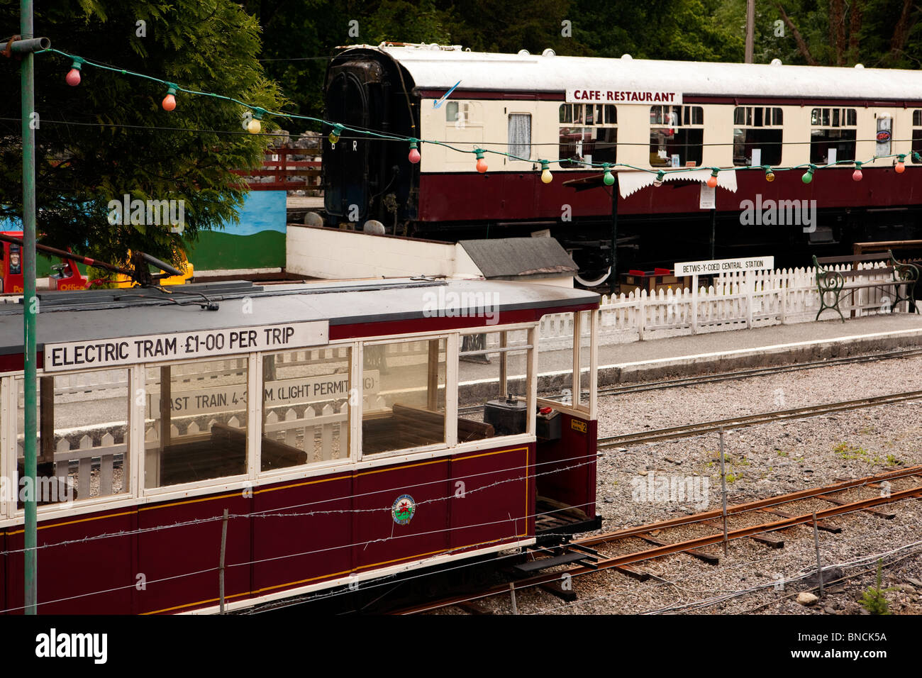 UK; Wales; Snowdonia; Betws y Coed, Conway Valley railway museum, scale ...
