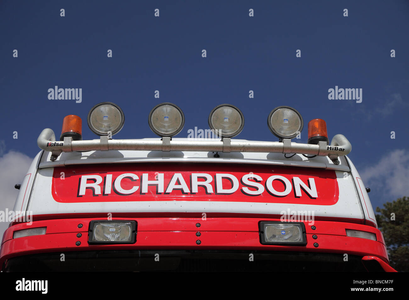 Lorry roof headlamps for Richardson company Stock Photo - Alamy