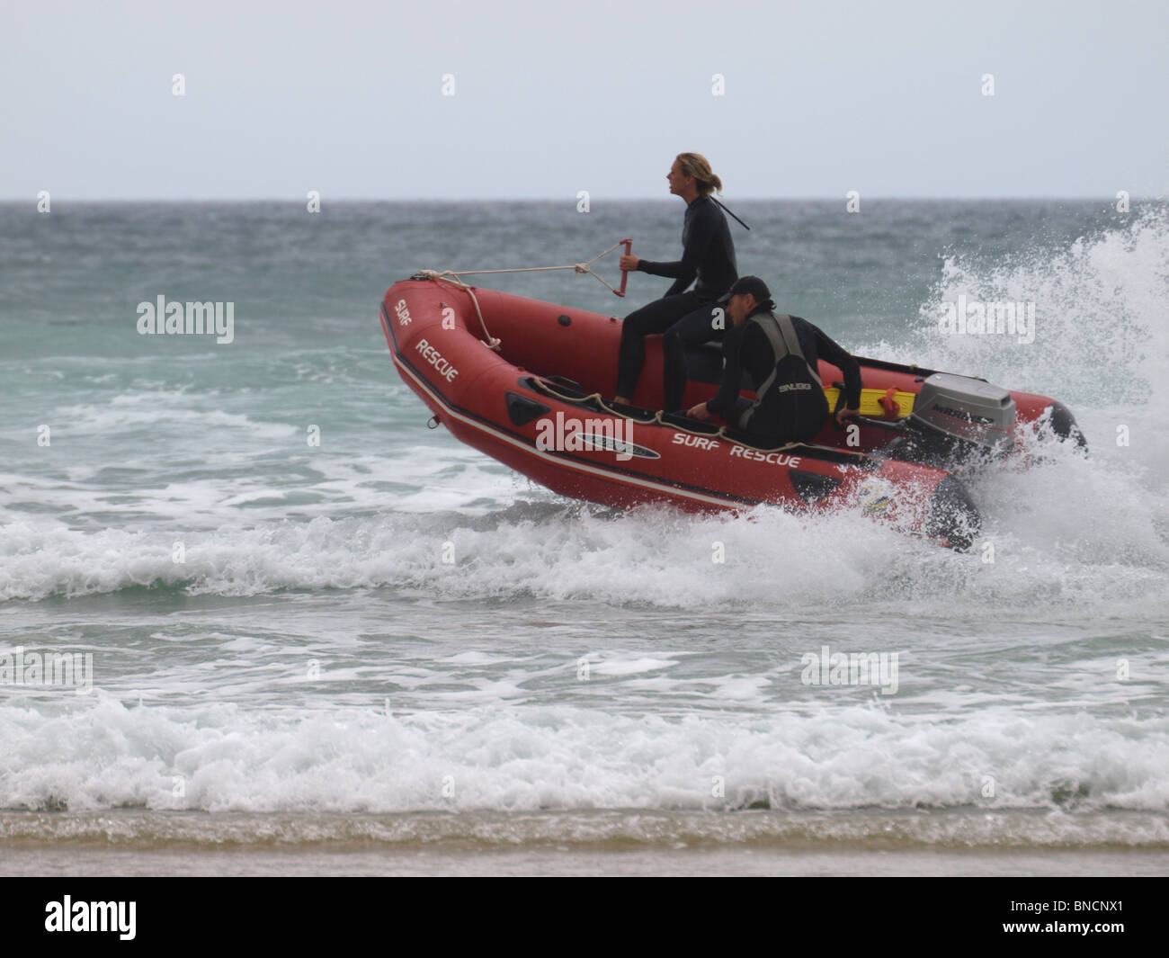 Surf rescue boat, Cornwall, UK Stock Photo - Alamy