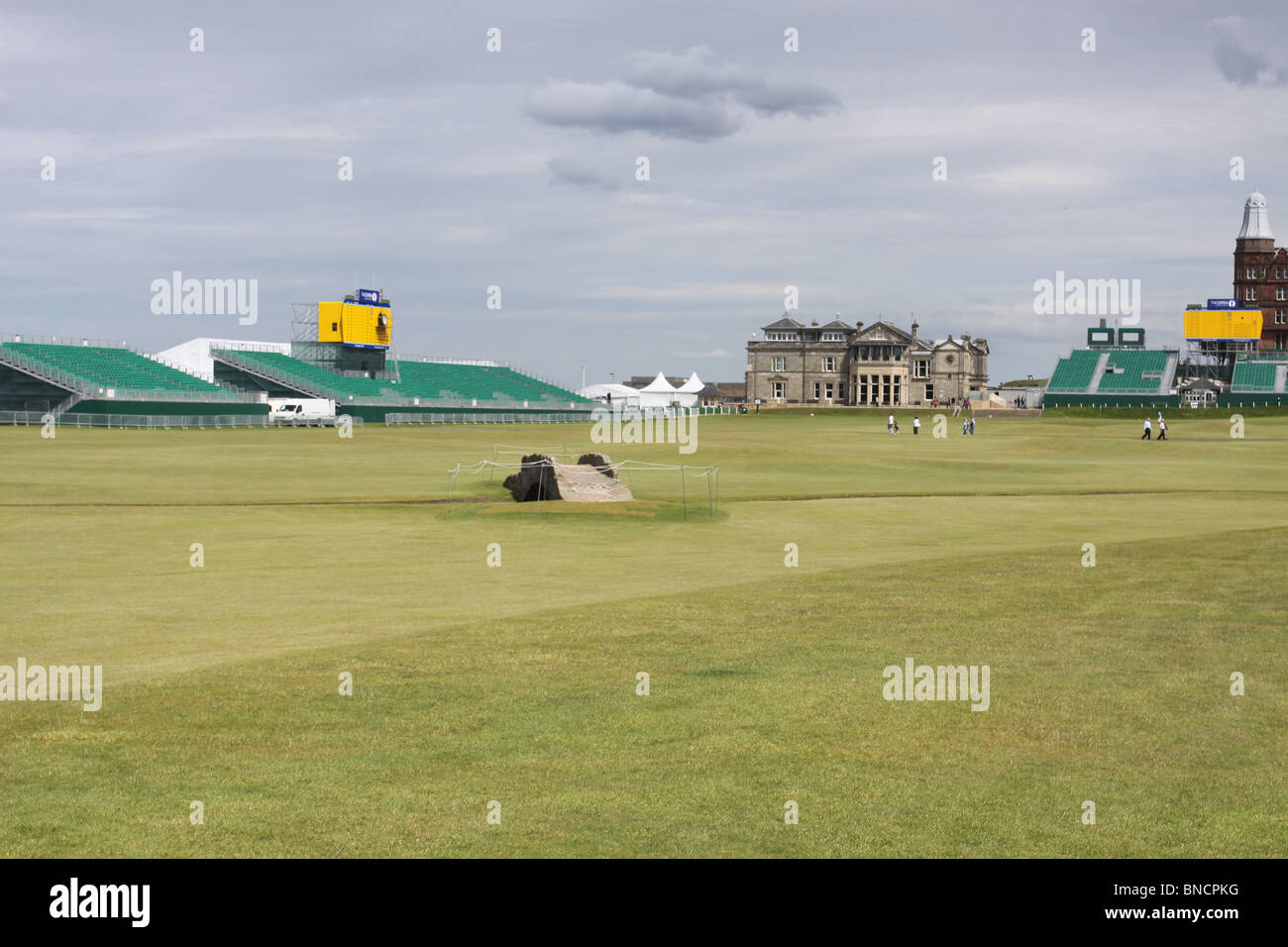 Swilken Bridge and stands for The Open Championship 2010 and Royal and ...