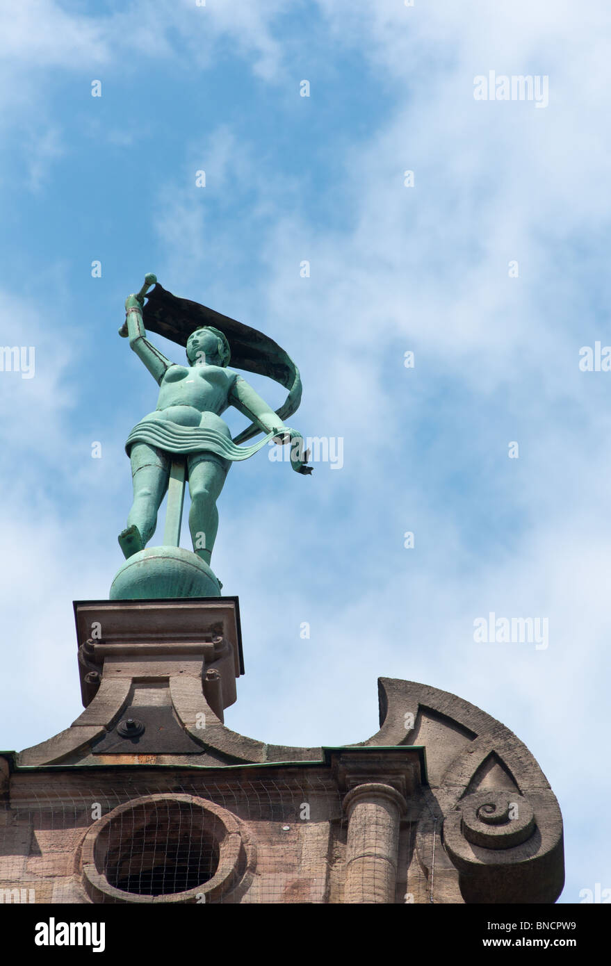 Statue at the top of Stadtmuseum in Nuremberg. Germany Stock Photo - Alamy