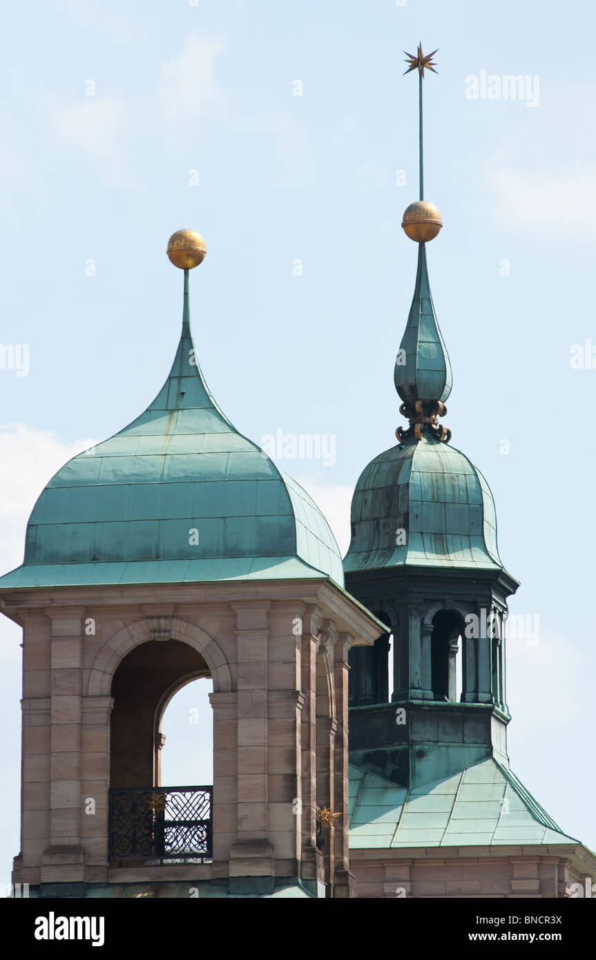 Nuremberg town hall spires, Germany Stock Photo - Alamy