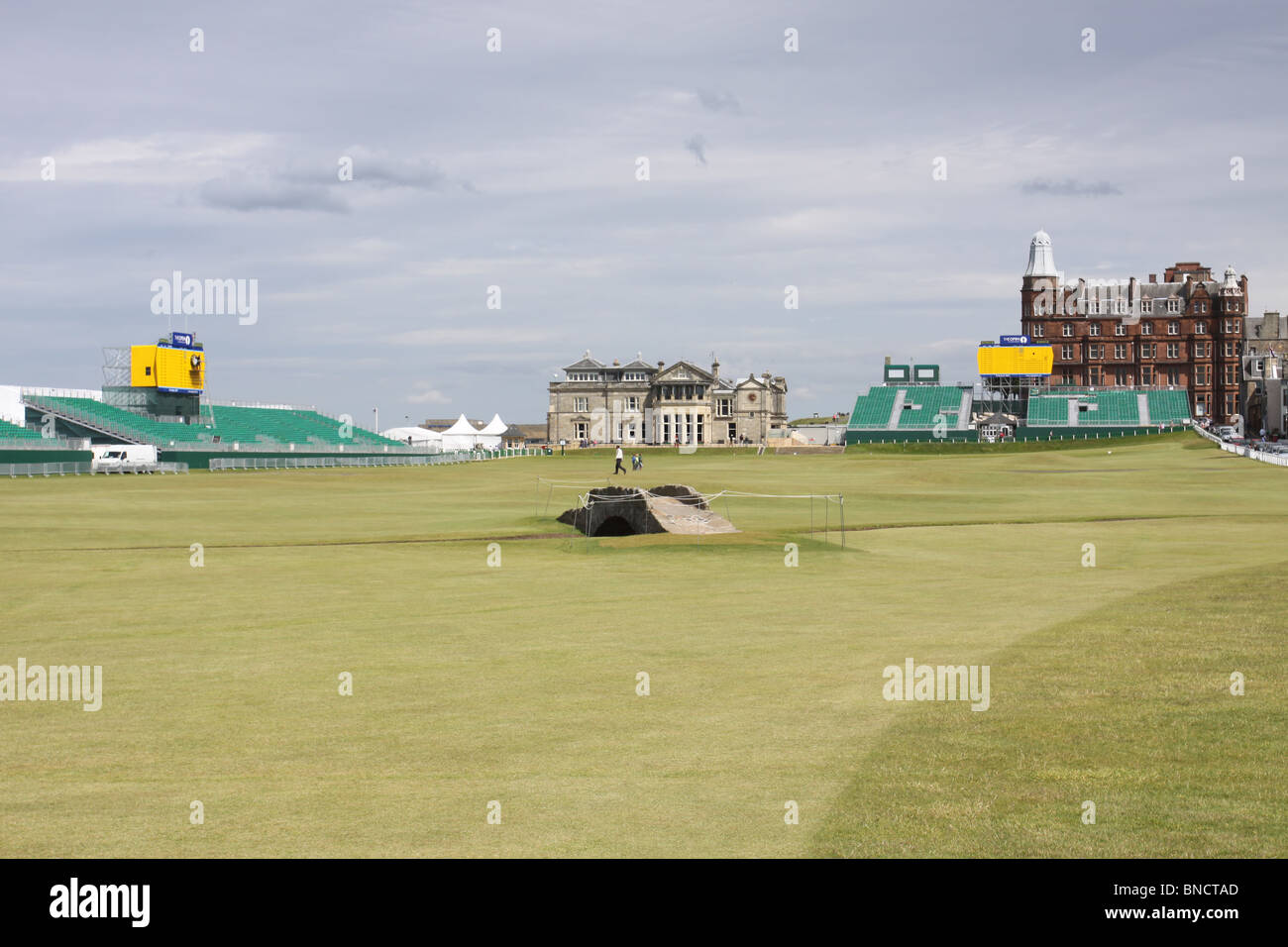 Swilken Bridge and stands for The Open Championship 2010 and Royal and ...