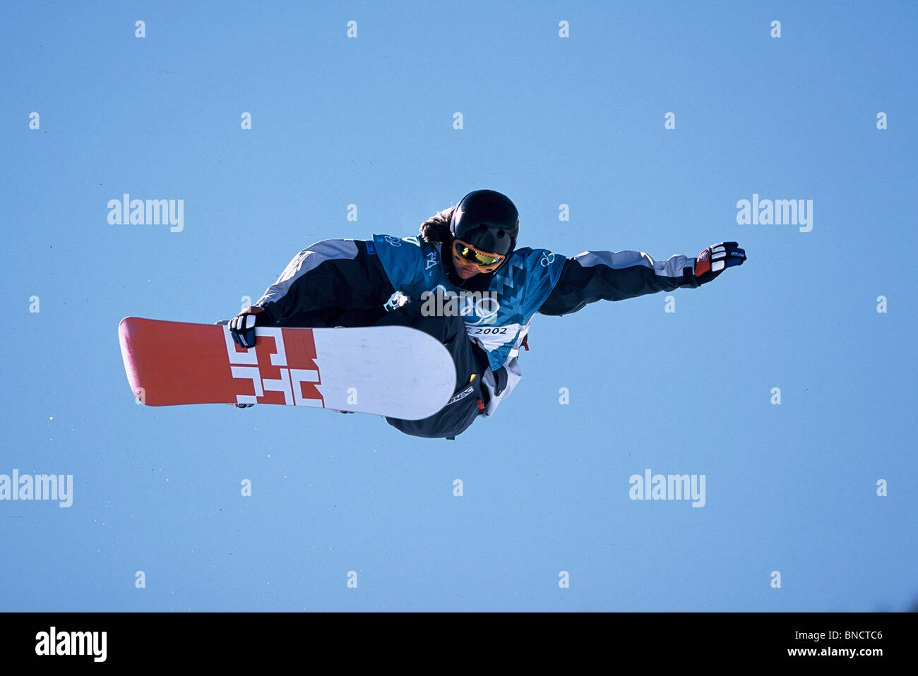 Kelly Clark (USA) gold medal winner in the halfpipe at the 2002 Olympic ...
