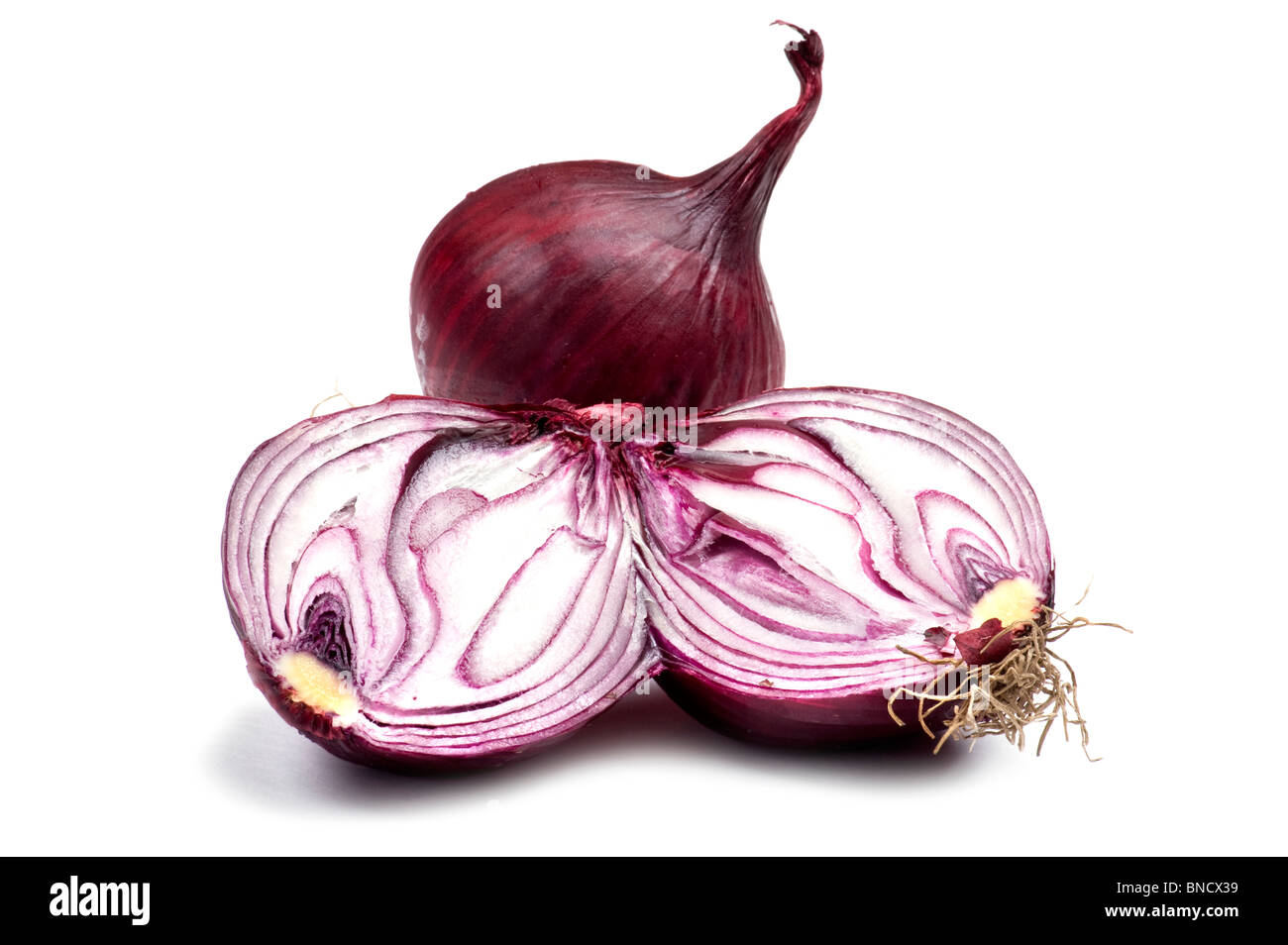 object on white - food Red onion close up Stock Photo - Alamy
