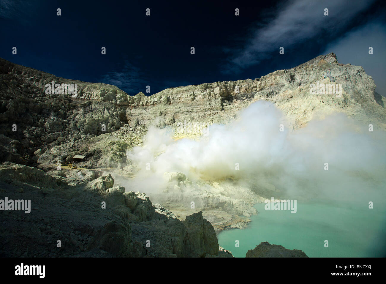 Kawa Ijen volcano crater lake, Java, Indonesia, Asia Stock Photo - Alamy