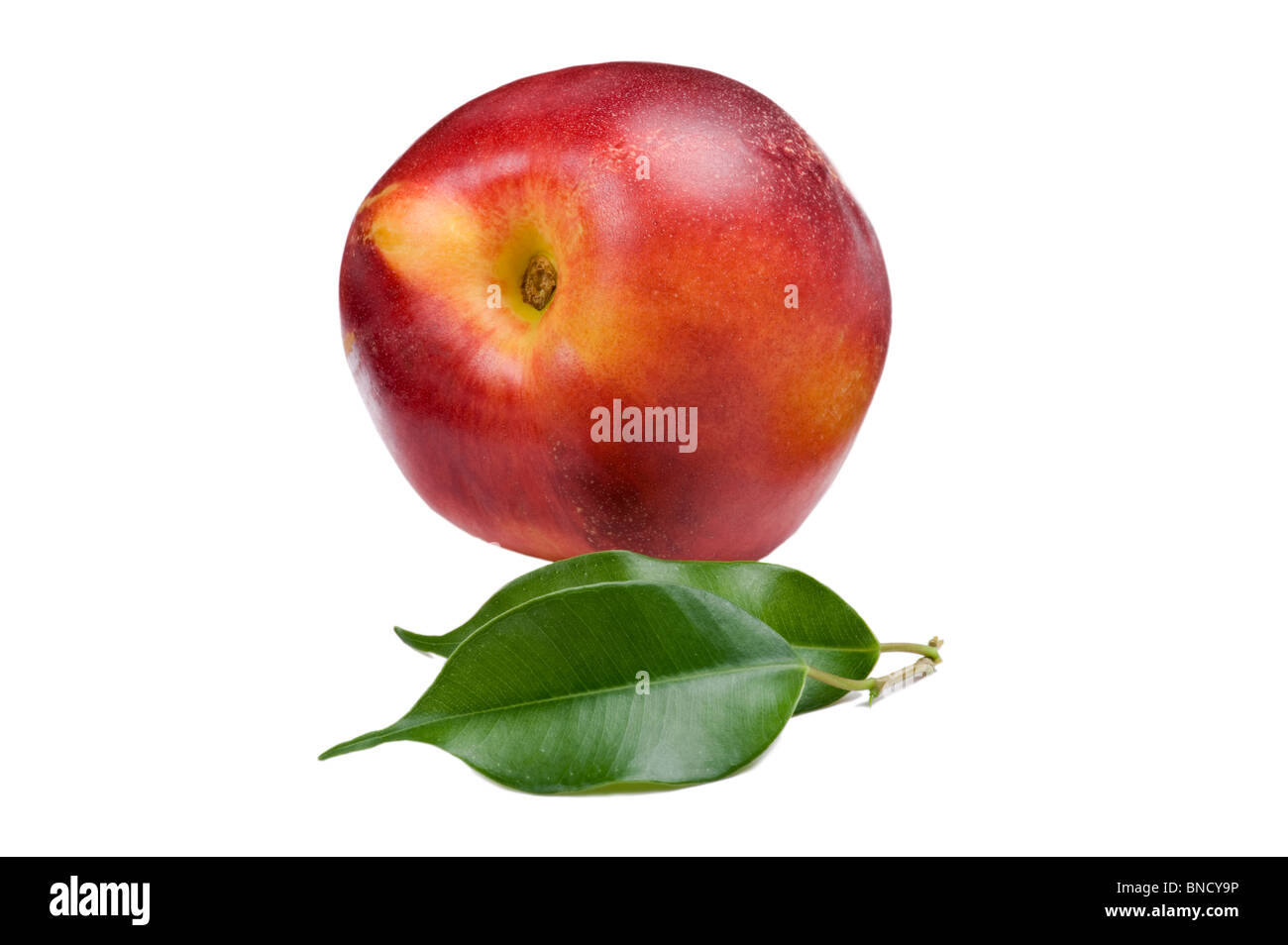 object on white - food peach close up Stock Photo - Alamy