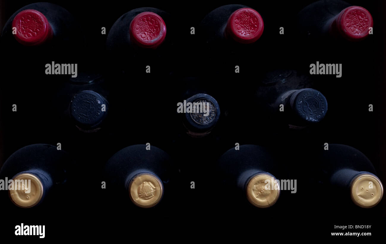 Staked vintage bottles Stock Photo - Alamy