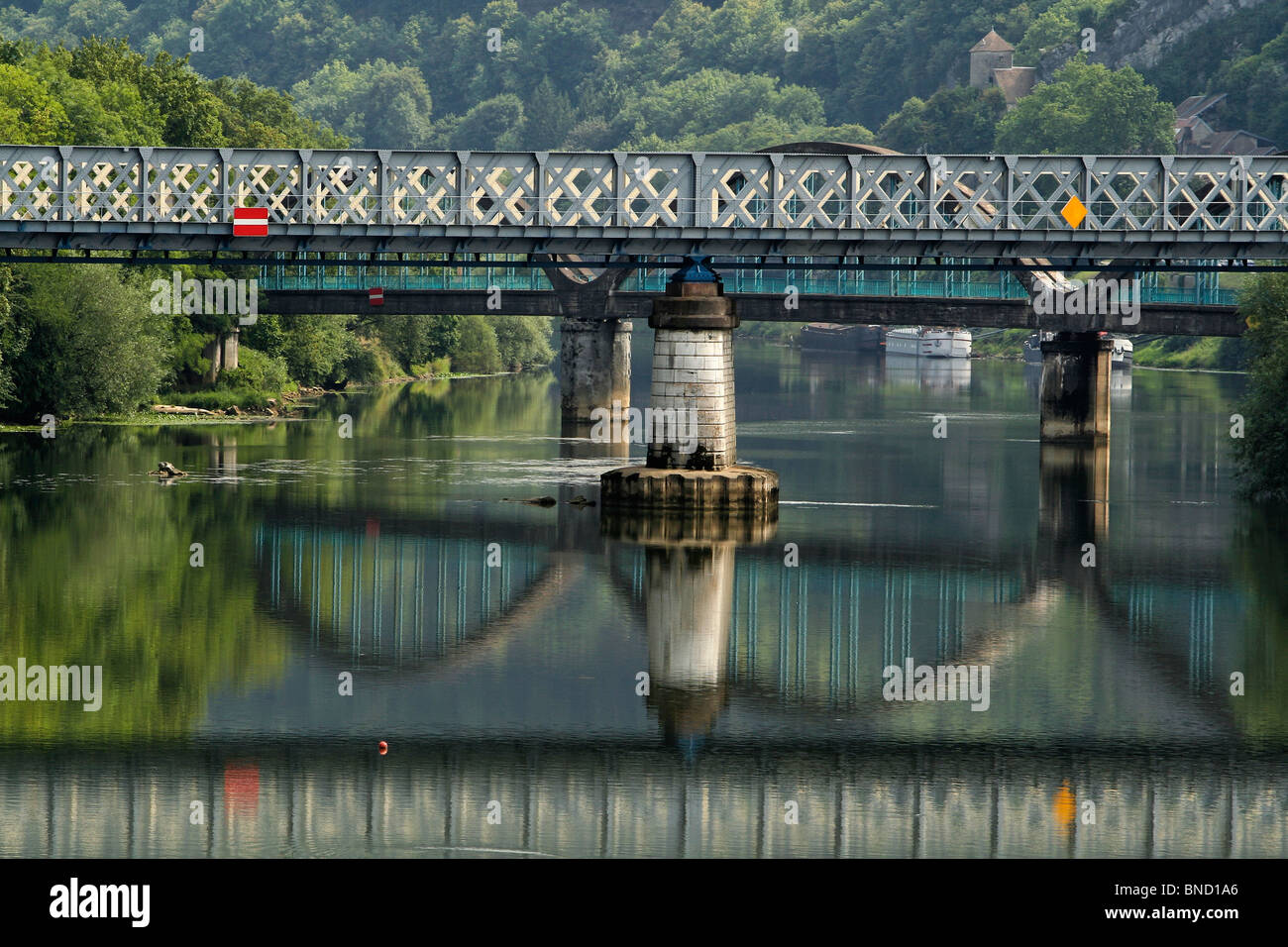 bucolic river landscape in Besançon, Franche comté, France Stock Photo ...