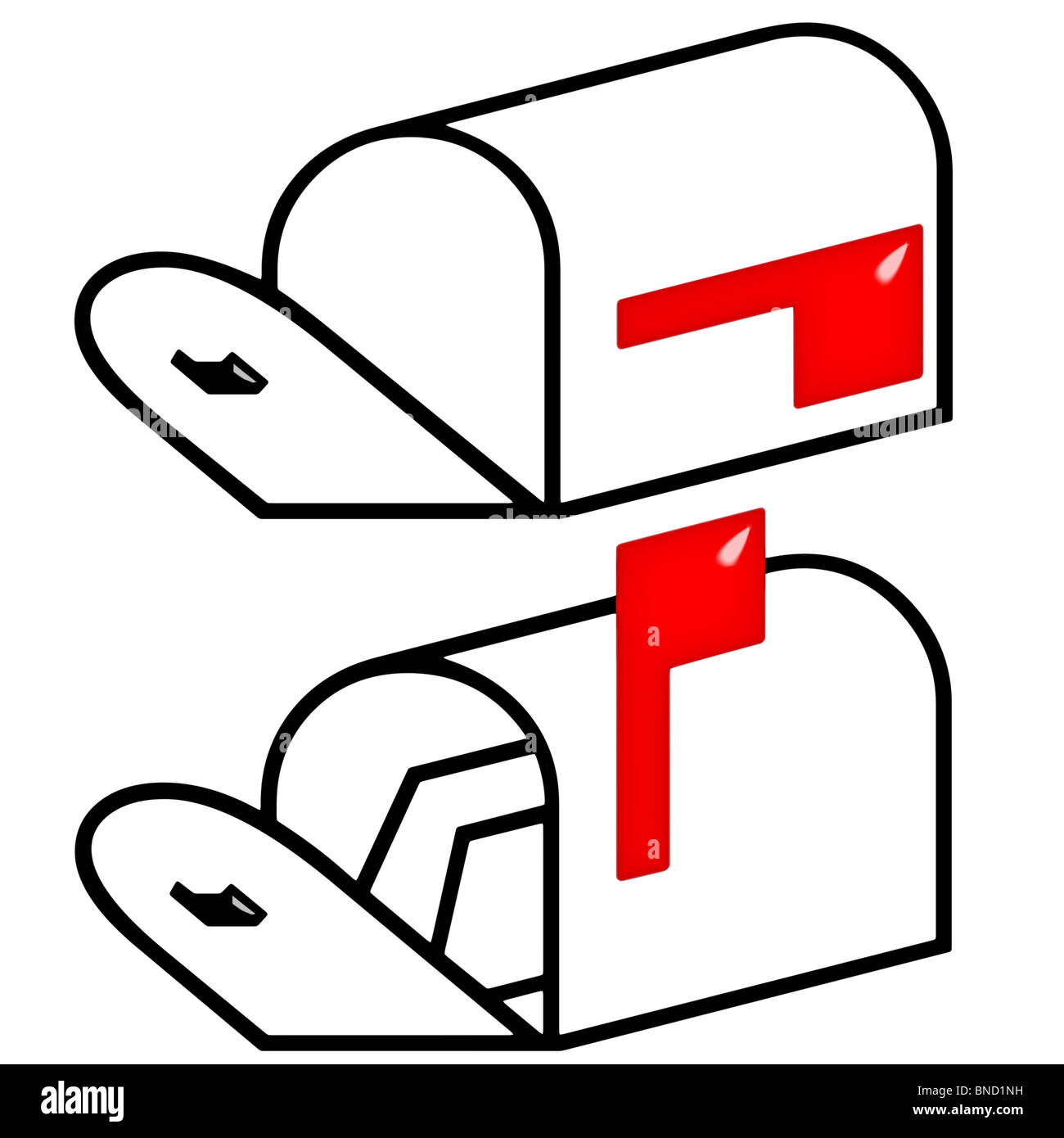 3d empty and full mailbox Stock Photo - Alamy