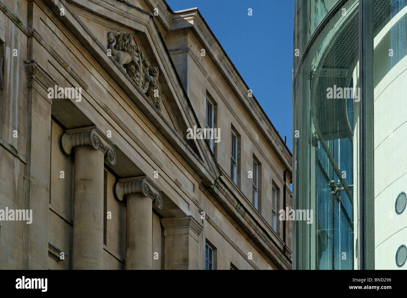Modern spa building contrasting against the traditional Georgian ...