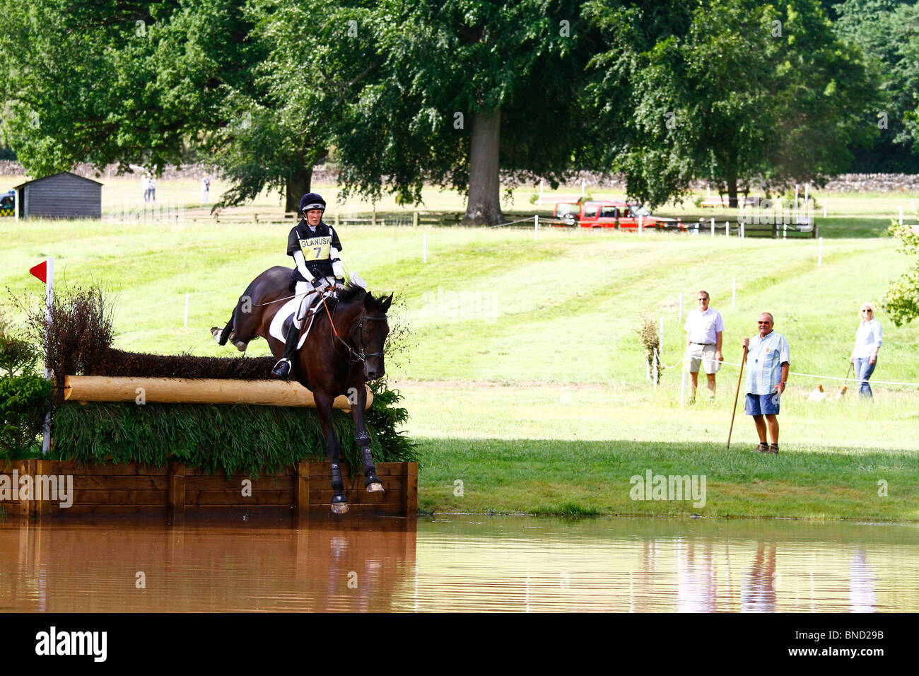 Horse and rider jumping cross country water jump at Glanusk Horse ...