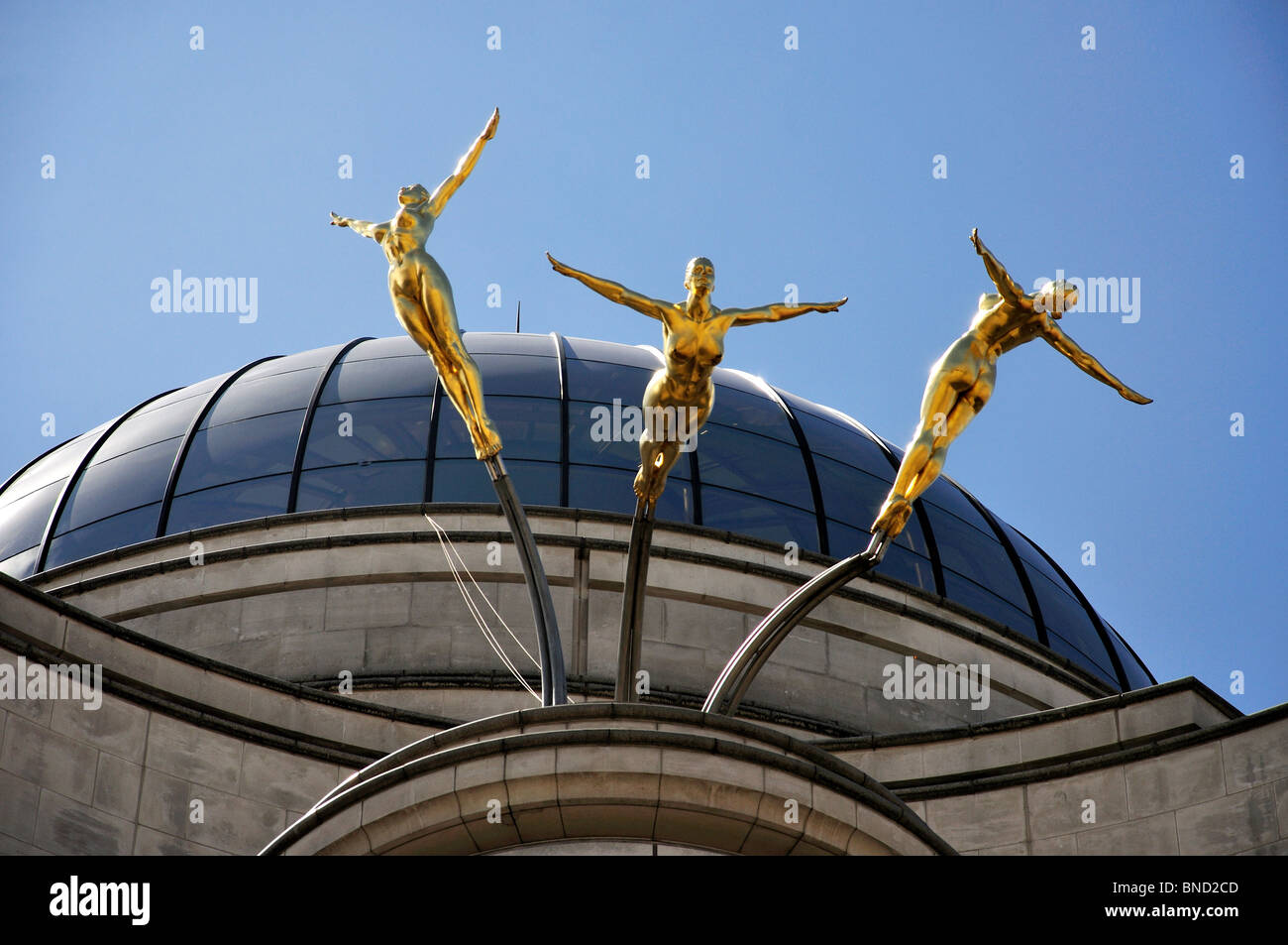 Three Gold Swimmers Statue, Piccadilly Circus, West End, The City of ...