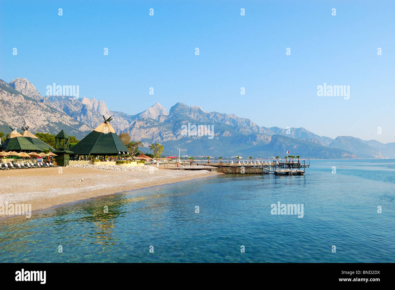 Beach on Mediterranean Sea, Antalya, Turkey Stock Photo - Alamy