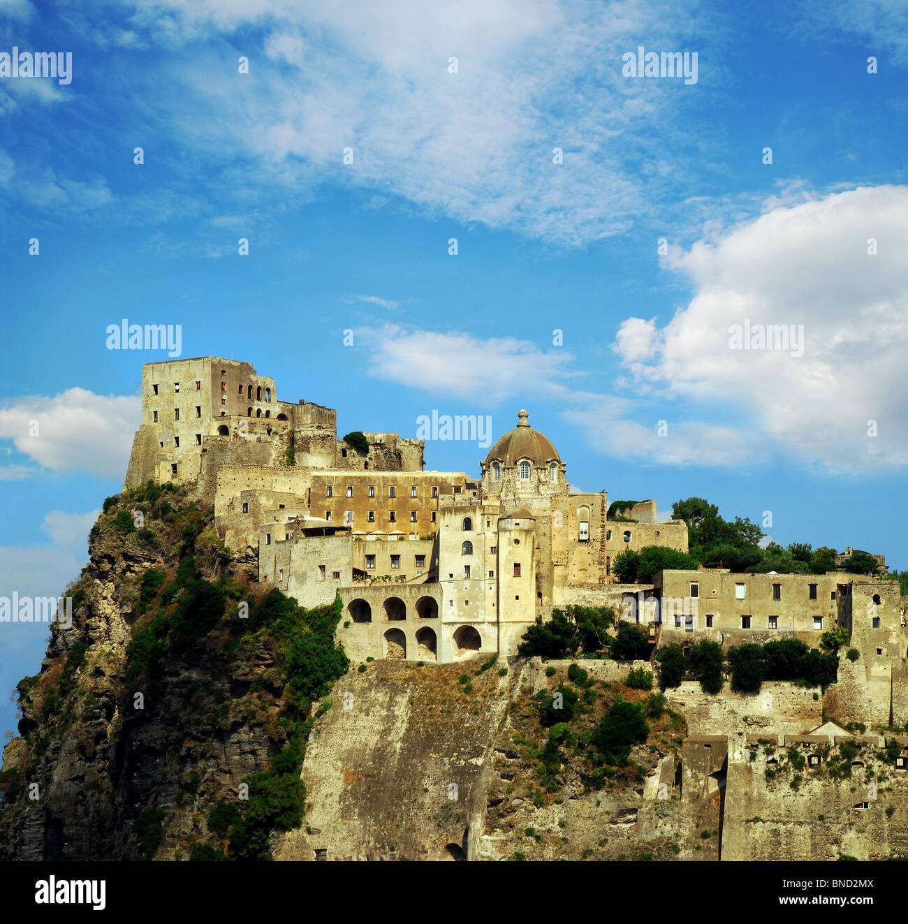 Aragonese Castle on Ischia, Italian island Stock Photo - Alamy
