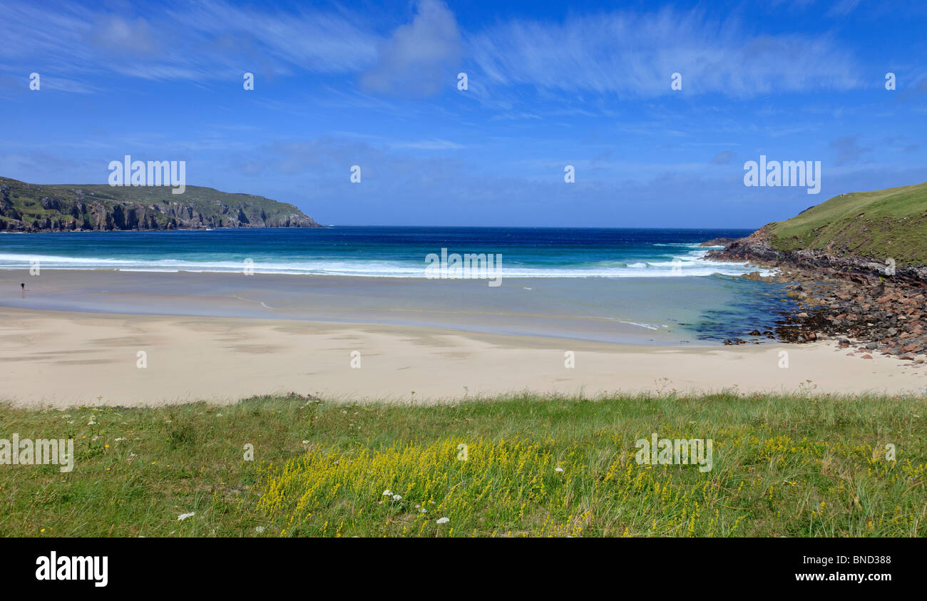Windy day in summer at Cliff Beach, Isle of Lewis, Outer Hebrides ...