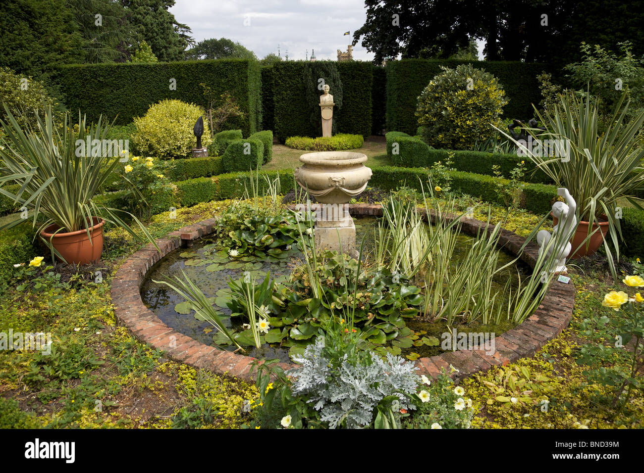 A pretty garden in Knebworth House, England Stock Photo - Alamy