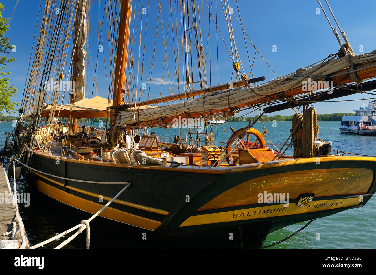 Pride of Baltimore tall ship schooner moored at Toronto harbourfront on ...