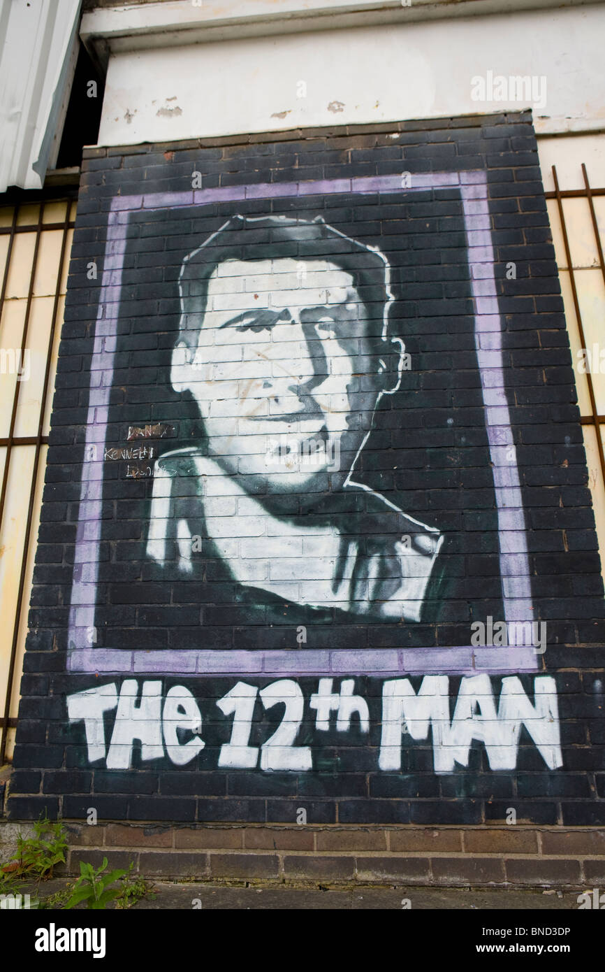 The 12th Man, Street art or Graffiti Manchester Stock Photo - Alamy