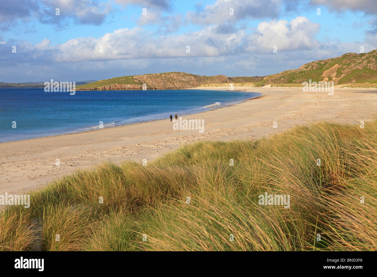 Golden evening light at Reef Beach, Isle of Lewis, Outer Hebrides ...