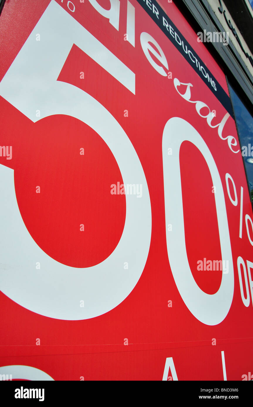 Window sales sign, Oxford Street, City of Westminster, London, England ...