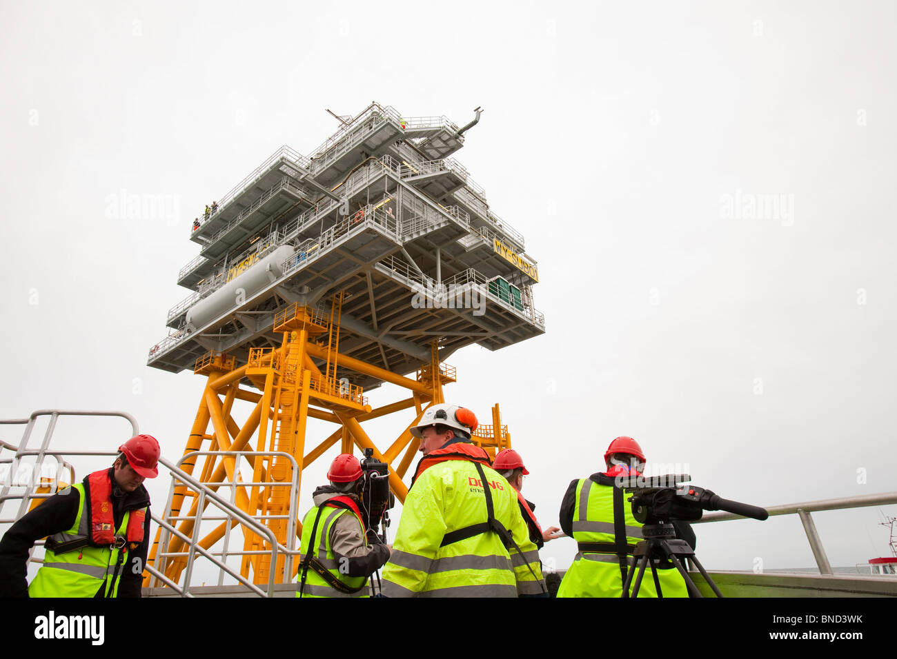 The transformer substation at Dong Energy's Walney off shore wind farm ...