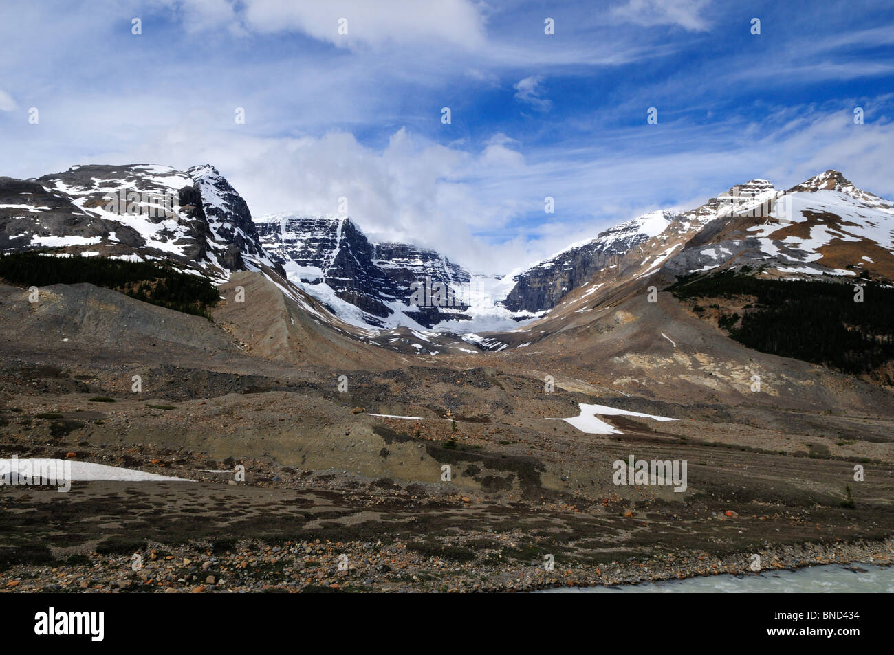 Glacier along Columbia Icefield Parkway. Jasper National Park, Alberta ...