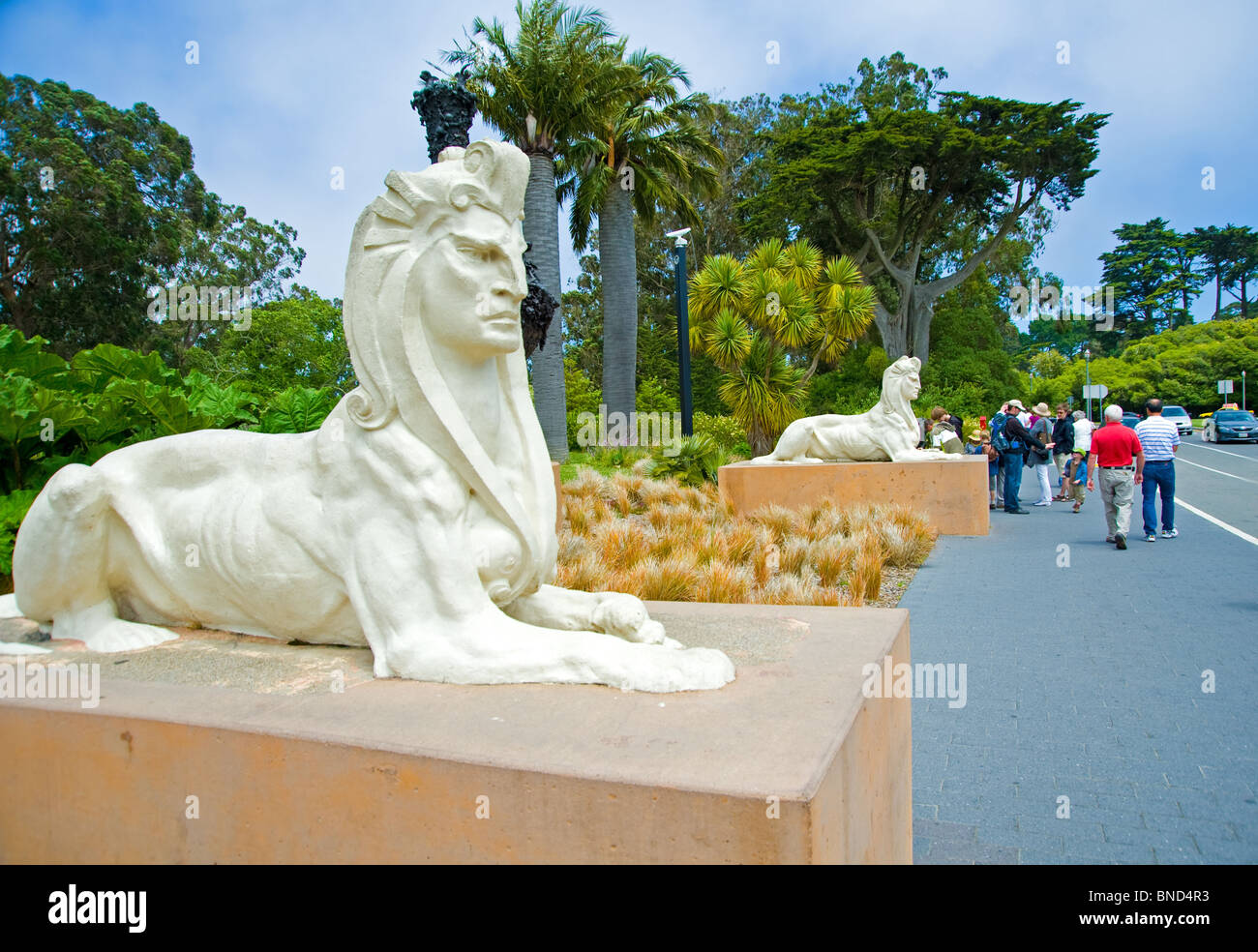 sculpture of lion with human face, Golden State Park, San Francisco ...