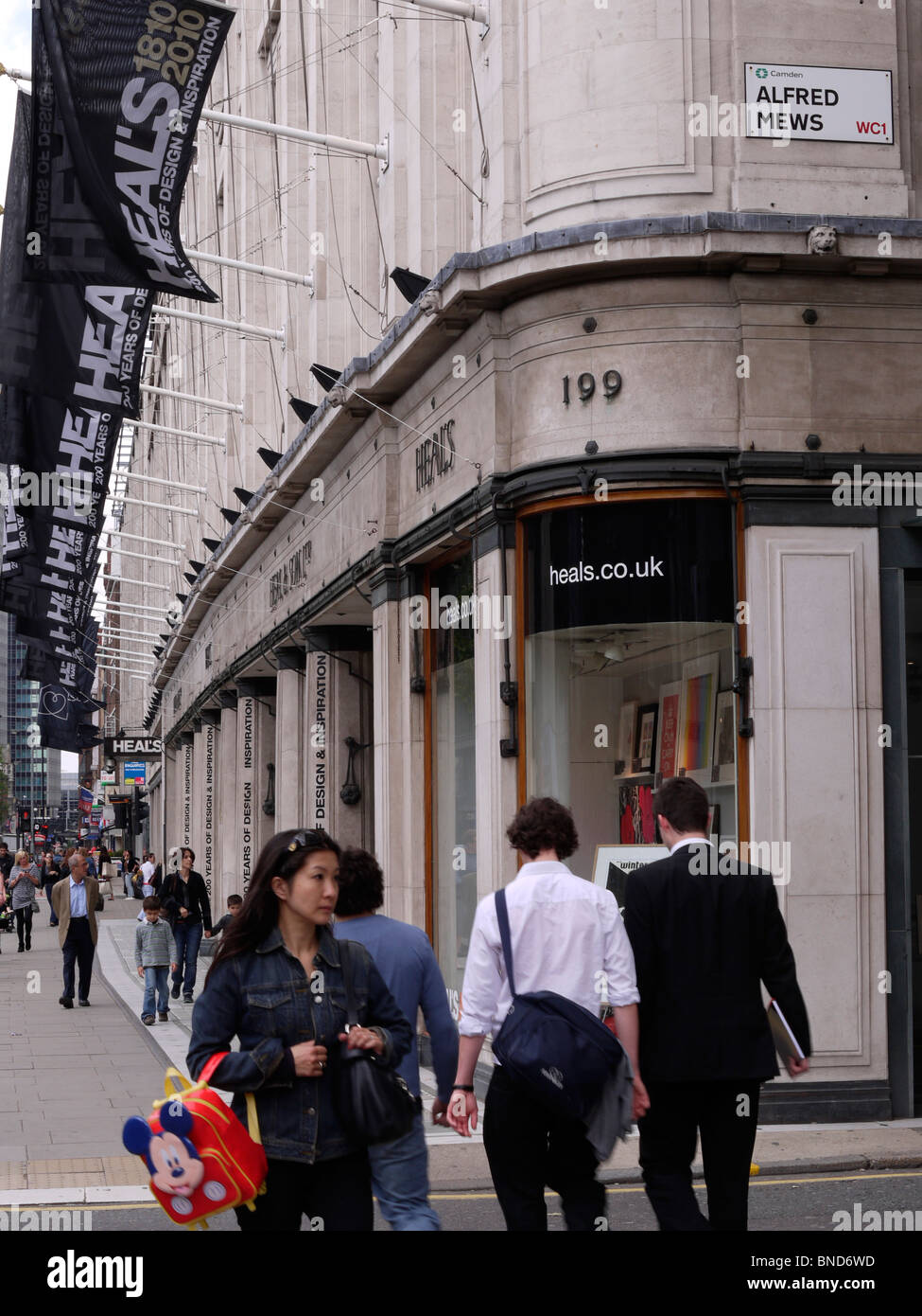 Exterior of Heals, a renowned British store known for its stylish and ...