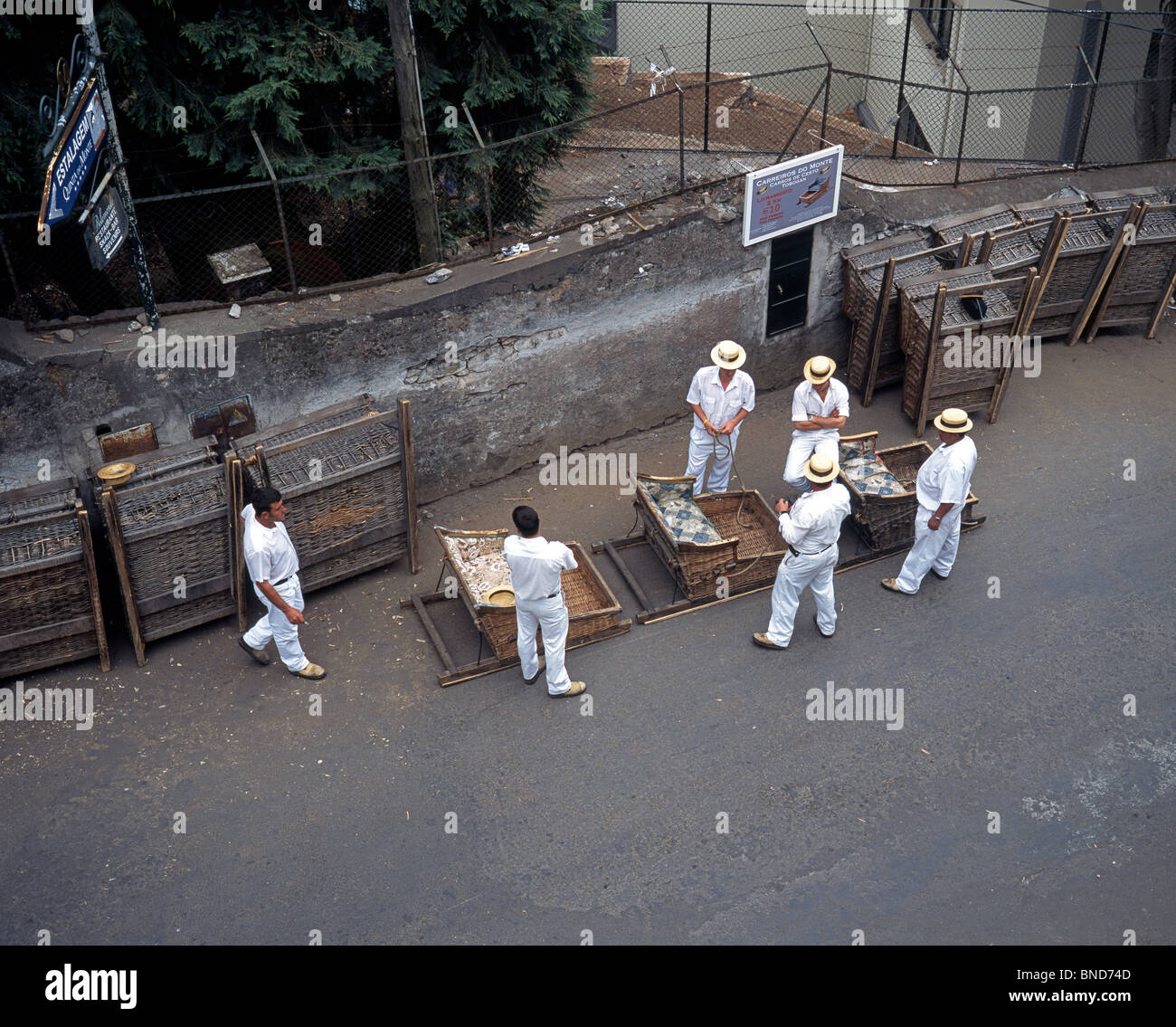 Monte toboggan madeira sledges hi-res stock photography and images - Alamy